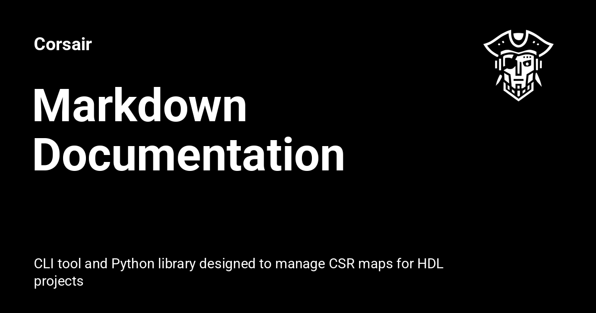 Markdown Documentation - Corsair