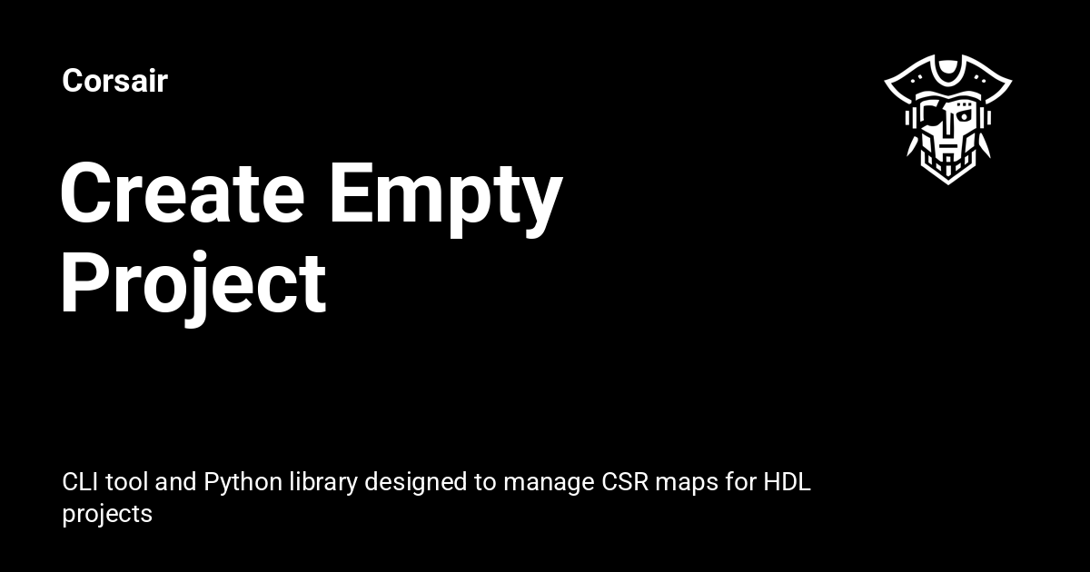 Create Empty Project - Corsair