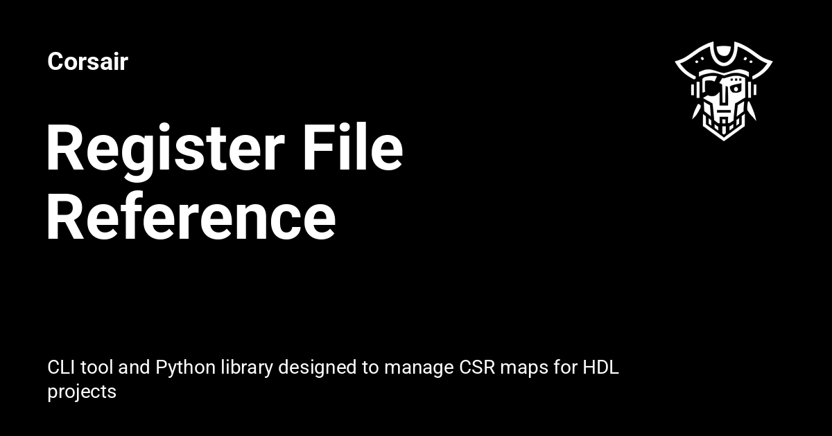 Register File Reference - Corsair