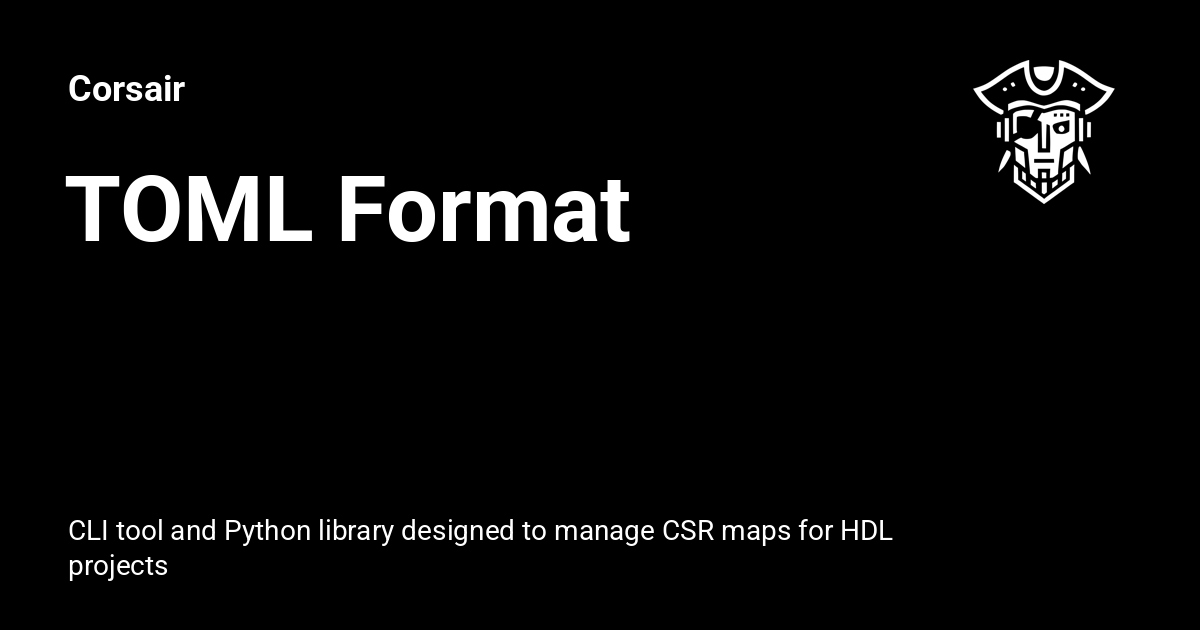 TOML Format - Corsair